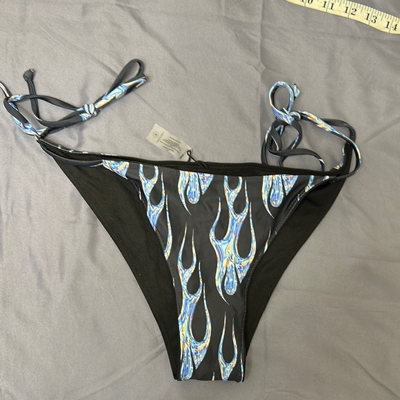 Swim | Trendy Black And Blue Flame Bikini Bottom | Poshmark